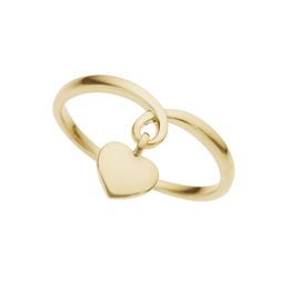 Goldring Firetti "Schmuck Geschenk Gold 333 Herz" Gr. 16, gold (gelbgoldfarben), Fingerringe, Damen, 16, Gelbgold 333, 2mm, Goldring