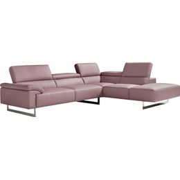 Ecksofa Egoitaliano "Malika, elegant und bequem, Designsofa, L-Form", beige (safari), B:300cm H:94cm T:107cm, Leder &raquo;BULL&laquo; (echtes Rindsleder). Geschliffenes, pigmentiertes und behandeltes Rindsleder mit einer Dicke von 1, 3-1, 5 mm. Dieses Leder zeigt eine ziemlich weiche Hand mit einem halb undurchsichtigen Aussehen. Es handelt sich um ein gesch&uuml;tztes Leder. Eine leichte Deckschicht sch&uuml;tzt sie 