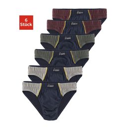 Slip Le Jogger, Herren, Gr. 3, 6 Stk., blau (marine, grau), Jersey, Obermaterial: 100% Baumwolle, unifarben, k&ouml;rpernah, Unterhosen Slip, mit kontrastfarbenen Highlights, Topseller