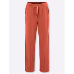 Jerseyhose Classic Basics, Damen, Gr. 54, Normalgr&ouml;&szlig;en, orange (terra), 100% Polyester, unifarben, lang, Hosen Jerseyhose
