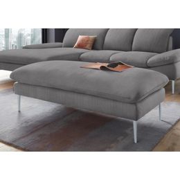 Hocker W.Schillig "enjoy&MORE", grau (dolphin r66), B:151cm H:45cm T:71cm, Chenille-Flachgewebe R66 (85% Polyester, 15% Nylon);Longlife Xtra-Leder Z59: Glattleder mit modischer Pr&auml;gung. Hautst&auml;rke 0, 9 - 1, 1 mm;Stoff S37 (100% Polyester), Hocker, Hocker, F&uuml;&szlig;e silber matt, Breite 151 cm