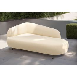 Recamiere DOMO collection "Poika, auch als Sessel und Hocker bestellbar, Bezug Fellimitat", beige, B:177cm H:79cm T:105cm, 30% Polyester, 15% Acryl, 55% Polypropulene, Sofas, Recamiere, Formsch&ouml;nes Outdoor-Highlight, ideal f&uuml;r Garten, Balkon, Terrasse