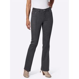 Bootcut-Jeans Classic Basics, Damen, Gr. 44, Normalgr&ouml;&szlig;en, grau (grau, denim), 81% Baumwolle, 17% Polyester, 2% Elasthan, unifarben, lang, Jeans Bootcut-Jeans