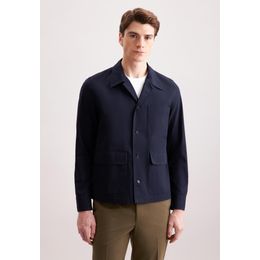 Hemdjacke Seidensticker, Herren, Gr. L, blau (navy), 97% Baumwolle, 3% Elasthan, unifarben, Jacken Hemdjacke