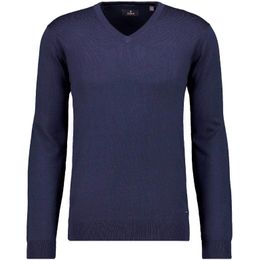 Rundhalspullover Ragman, Herren, Gr. 54, blau (marineblau), Strick, 100% Wolle, Pullover Rundhalspullover