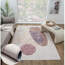Teppich "Owen, LAGERR&Auml;UMUNG", bunt (creme,bunt), B:160cm H:10mm L:230cm, Polyester, MyFlair M&Ouml;BEL & ACCESSOIRES, Teppiche, Teppich, bedruckt, modernes Design, In- & Outdoor geeignet, waschbar