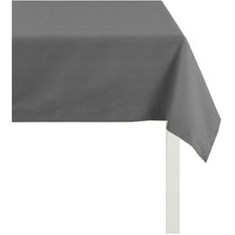 Tischdecke Apelt "4362 Rips - UNI" Gr. 5, grau (dunkelgrau), B:45cm L:135cm, Baumwolle, Polyester, Tischdecken, Tischdecke, Wasser- und Schmutzabweisend