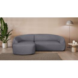 Ecksofa "YANI, L-Form, Designersofa, organische Form, Ma&szlig;e B/T/H: 255/170/81 cm", grau (dunkelgrau), B:255cm H:81cm T:170cm, 100% Polyester, LeGer Home by Lena Gercke, Sofas, Ecksofa, mit Wellenunterfederung, auch in Boucl&eacute;, Recamiere rechts/links