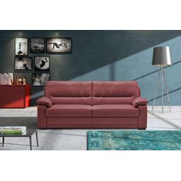 2,5-Sitzer Egoitaliano "Doris, modernes Designersofa, Ledersofa mit erstklassiger Sitzqualit&auml;t", rot (burgundy), B:192cm H:90cm T:93cm, Leder &raquo;BULL&laquo; (echtes Rindsleder). Geschliffenes, pigmentiertes und behandeltes Rindsleder mit einer Dicke von 1, 3-1, 5 mm. Dieses Leder zeigt eine ziemlich weiche Hand mit einem halb undurchsichtigen Aussehen. Es handelt sich um ein gesch&uuml;tztes Leder. Eine leicht