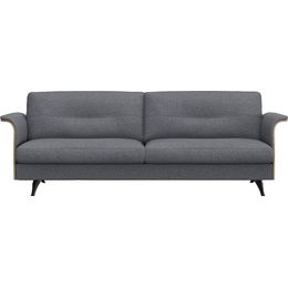 3-Sitzer FLEXLUX "Glow bequem und komfortabel durch hochwertigen Sitzaufbau, Designsofa", blau (navy blau), B:224cm H:81cm T:91cm, 62% Polyester/17%Baumwolle/14%Viscose/7%Leinen, Sofas, 3-Sitzer, Skandinavisches Design, In hochwertiger Verarbeitung