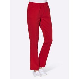 Schlupfhose Classic Basics, Damen, Gr. 50, Normalgr&ouml;&szlig;en, rot, 100% Baumwolle, unifarben, lang, Hosen Schlupfhose