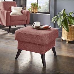 Hocker exxpo - SOFA FASHION "Samso", rot (coralle), B:57cm H:47cm T:57cm, Hocker, Hocker
