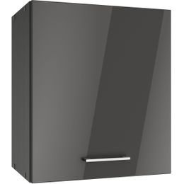 H&auml;ngeschrank KOCHSTATION "KS-Milan", grau (grau hochglanz), B:50cm H:57cm T:34cm, MDF, Schr&auml;nke, H&auml;ngeschrank, H&auml;ngeschrank 50 cm, matte oder hochgl&auml;nzende Fronten