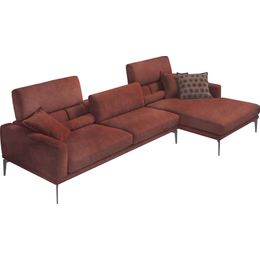 Ecksofa Egoitaliano "Masu, Design trifft sensationellen Sitzkomfort", rot (marsala), B:277cm H:95cm T:157cm, Luxus-Micofaser Lederoptik (100% Polyester) ist ein neues technisches Gewebe mit einem visuellen und taktilen Aspekt, der dem Nubuk sehr nahe kommt, mit innovativen Eigenschaften. Seine au&szlig;erordentliche Weichheit kommt von einem exklusiven Produktionsprozess, der Unreinheiten und Unregelm&auml;&szlig;