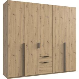 Dreht&uuml;renschrank wimex "Mugano", artisan, eiche nachbildung, griffe schwarz, B:225cm H:208cm T:58cm, Holzwerkstoff, Schr&auml;nke, Dreht&uuml;renschrank, in vielen Breiten, 208 oder 236 cm hoch, Made in Germany
