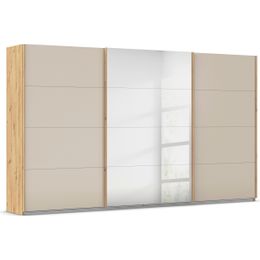Schwebet&uuml;renschrank OTTO HOME "Kleiderschrank Kleiderschr&auml;nke Schrank Garderobe AGORDO mit Glasfront", beige (eiche artisan, glas beige (champagner)), B:360cm H:210cm T:62cm, Holzwerkstoff, Schr&auml;nke, Schwebet&uuml;renschrank, durchdachte Innenausstattung, in 4 Breiten und 2 H&ouml;hen MADE IN GERMANY