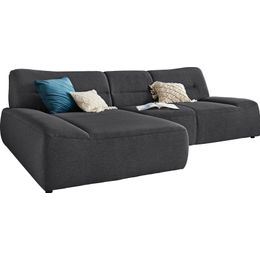 Ecksofa DOMO collection "Cesena moderne Polsterecke mit flachen Armlehnen, L-Form", grau (anthrazit), B:288cm H:81cm T:175cm, Sofas, Ecksofa, fester Sitzkomfort, frei im Raum stellbar