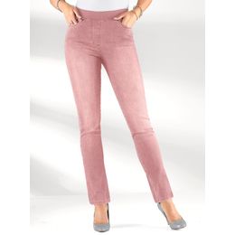 Schlupfjeans Inspirationen, Damen, Gr. 205, Extrakurzgr&ouml;&szlig;en, rosa (ros&eacute;), 76% Baumwolle, 22% Polyester, 2% Elasthan, unifarben, lang, Jeans Schlupfjeans