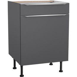 Unterschrank KOCHSTATION "KS-Aken", grau (anthrazit), B:60cm H:87cm T:58,4cm, Schr&auml;nke, Unterschrank