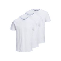 Jack & Jones Kurzarmshirt JACK & JONES "JJEORGANIC BASIC TEE SS O-NE 3PK MP NOOS", Herren, Gr. M, wei&szlig; pack:wei&szlig;, wei&szlig;, wei&szlig;, Jersey, Obermaterial: 100% Baumwolle, bedruckt, slim fit normal, Rundhals, Shirts Kurzarmshirt