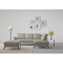 Sit & More Ecksofa SIT & MORE "Fashion L-Form", grau (hellgrau), B:250cm H:84cm T:207cm, Sofas, Ecksofa, wahlweise mit Kopfteilverstellung und Vorziehsitz, motorisch