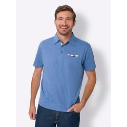 Poloshirt CLASSIC "Kurzarm-Poloshirt", Herren, Gr. 56/58, blau (mittelblau), 100% Baumwolle, Webware:100% Baumwolle, unifarben, Shirts Poloshirt