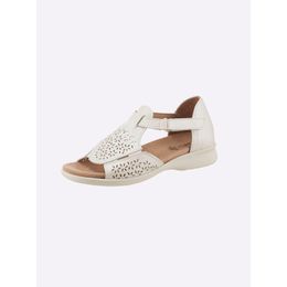 Sandale CLASSIC, Damen, Gr. 40, beige (ecru), Glattleder, Schuhe Sandale