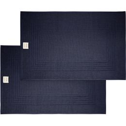 Hotelmatte Dyckhoff "Nature", blau (marine), H:3mm, Baumwolle, Badematten, Hotelmatte, 2 teilig