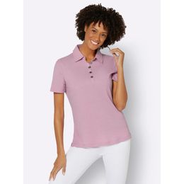 Poloshirt Casual Looks "Poloshirt", Damen, Gr. 46, rosa (ros&eacute;), 95% Viskose, 5% Elasthan, unifarben, Shirts Poloshirt