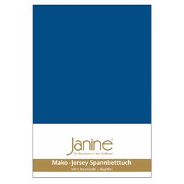 Spannbettlaken Janine "MAKO-FEINJERSEY 5007", blau (royalblau), L:200cm, Mako-Jersey, Obermaterial: 100% Baumwolle, Bettlaken, Spannbettlaken, aus 100% Baumwolle, f&uuml;r Matratzen bis 26 cm H&ouml;he