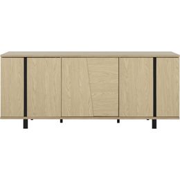 Sideboard GAMI "SOLENA", eiche rookwood nachbildung, B:181cm H:75cm T:45cm, Holzwerkstoff, Sideboards, Sideboard, Sideboard 3 T&uuml;ren