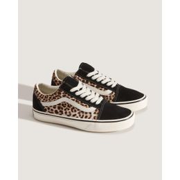 Sneaker Vans "Old Skool", Damen, Gr. 36, schwarz, leopard, Textil, Schuhe Sneaker