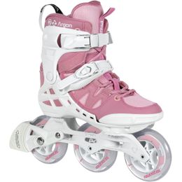 Inlineskates Powerslide "Phuzion Argon Rose 100" Gr. 39, rosa (rosa, wei&szlig;), Inlineskates_Rollschuhe, 39 (bis 100 kg), Kunstfaser, Lederimitat, Inlineskates