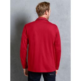 Langarm-Poloshirt CLASSIC "Poloshirt", Herren, Gr. 52/54, rot, 100% Baumwolle, unifarben, ohne Ausschnitt, Shirts Langarm-Poloshirt