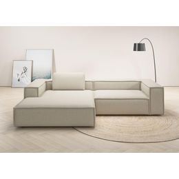 Ecksofa Home Affaire "Watertown, modernes XXL L-Form, 306 cm breit", beige (sand), B:306cm H:68cm T:191cm, 96% Polyester, 4% Nylon, Sofas, Ecksofa, Gro&szlig;z&uuml;giges Lounge-Sofa mit viel Platz f&uuml;r die Familie