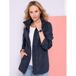 Langjacke Classic Basics, Damen, Gr. 52, blau (marine), 100% Polyester, unifarben, Jacken Langjacke