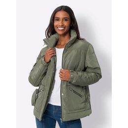 Langjacke Heine, Damen, Gr. 42, gr&uuml;n (khaki), 100% Polyester, Wattierung:100% Polyester, unifarben, Jacken Langjacke