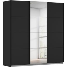 Schwebet&uuml;renschrank OTTO HOME "Kleiderschrank Schrank Schlafzimmerschrank Garderobe AGORDO", schwarz, griffleisten schwarz, B:203cm H:210cm T:62cm, Holzwerkstoff, Schr&auml;nke, Schwebet&uuml;renschrank, Top Innenausstattung, in 4 Breiten und 2 H&ouml;hen MADE IN GERMANY