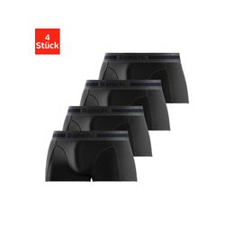 Funktionsboxer Bench. "Boxershorts f&uuml;r Herren", Herren, Gr. S, 4 Stk., grau (schwarz, anthrazit, meliert), Microfaser, Obermaterial: 92% Polyamid, 8% Elasthan, unifarben, k&ouml;rpernah, Unterhosen Funktionsboxer, Unterhosen aus Microfaser