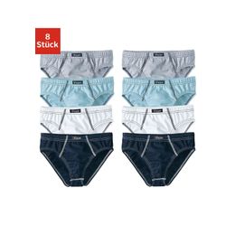 Slip Le Jogger, Jungen, Gr. 92, 8 Stk., bunt (grau, meliert, wei&szlig;, blau, marine), Jersey, Obermaterial: 100% Baumwolle, unifarben, k&ouml;rpernah, Unterhosen Slip, mit sportlichen N&auml;hten