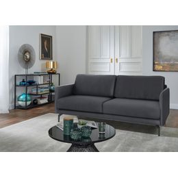 2-Sitzer "CR.450, Designsofa, Loungesofa", schwarz (signalschwarz 534, 58), B:150cm H:85cm T:95cm, NaturLEDER OSKAR (echtes Rindsleder);Chenille COCO (72% Polyester 15% Baumwolle 13% Polyacryl), CREATION BY ROLF BENZ, Sofas, 2-Sitzer, Armlehne sehr schmal, Alugussf&uuml;&szlig;e in umbragrau, Breite 150 cm