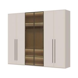 Dreht&uuml;renschrank OTTO HOME "Opera Parsol-Glast&uuml;ren, LED-Innenbeleuchtung, mit und ohne Kranz", cashmere, B:272cm H:224cm T:56cm, FSC-zertifizierter Holzwerkstoff, MDF, Schr&auml;nke, Dreht&uuml;renschrank, Glast&uuml;ren, UV-Lack, LED-Innenbeleuchtung, Soft-Close-Funktion