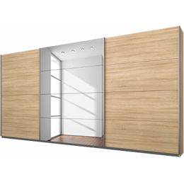 Schwebet&uuml;renschrank Rauch "Dobene", braun (struktureichefarben hell), B:360cm H:210cm T:62cm, Holzwerkstoff, Schr&auml;nke, Schwebet&uuml;renschrank, inkl. Schubkasteneinsatz und Einlegeb&ouml;den
