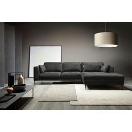 Ecksofa Trendmanufaktur "Luzi, wahlweise mit Schlaffunktion & Bettkasten. OTTOs Choice, L-Form", grau (eiffel tower), B:280cm H:80cm T:168cm, 100% Polyester, Sofas, Ecksofa, Designsofa mit tollem Sitzkomfort, Metallf&uuml;&szlig;e schwarz, Breite 280 cm