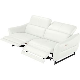 2,5-Sitzer Egoitaliano "Dafne, elegantes Designsofa mit hohem Sitzkomfort", wei&szlig;, B:208cm H:97cm T:108cm, Leder &raquo;BULL&laquo; (echtes Rindsleder). Geschliffenes, pigmentiertes und behandeltes Rindsleder mit einer Dicke von 1, 3-1, 5 mm. Dieses Leder zeigt eine ziemlich weiche Hand mit einem halb undurchsichtigen Aussehen. Es handelt sich um ein gesch&uuml;tztes Leder. Eine leichte Deckschicht sch&uuml;tzt sie vor 