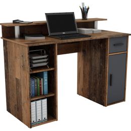 Schreibtisch ByLiving "Diego", braun (old wood, anthrazit, old wood, old wood), B:120cm H:88cm T:55cm, Tische, Schreibtisch, Breite 120 cm