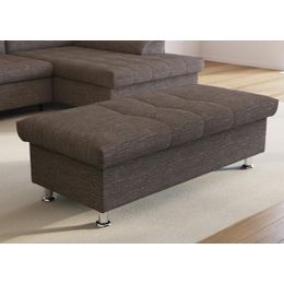 Hocker DOMO collection "Franzi", beige (beige, braun), B:136cm H:43cm T:64cm, 90% Polyester, 10% Acryl, Hocker, Hocker, inklusive Stauraum