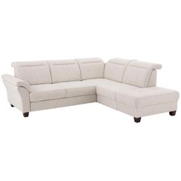 Ecksofa Home Affaire "Solvei L-Form", beige (natur), B:260cm H:104cm T:235cm, Luxus-Microfaser Lederoptik (100% Polyester);Struktur (100% Polyester);Luxus-Microfaser ALTARA NUBUCK (100% Polyester), Sofas, Ecksofa, wahlweise auch mit Kopfteilverstellung und Bettfunktion, Federkern