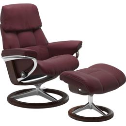 Relaxsessel stressless "Ruby", rot (bordeaux batick), B:88cm H:101cm T:78cm, Leder BATICK: BATICK ist ein leicht korrigiertes, durchgef&auml;rbtes und genarbtes M&ouml;belleder, bei dem die meisten Unebenheiten und Spuren in der Regel entfernt wurden.;Leder PALOMA: PALOMA ist ein durchgef&auml;rbtes Semianilin-M&ouml;belleder mit nat&uuml;rlicher Narbung., Sessel, Relaxsessel, mit Signature Base, Gr&ouml;&szlig;e L, Gestell Eiche, W