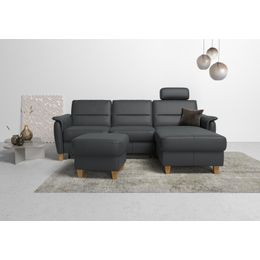 Ecksofa Home Affaire "Palmera L-Form, B: 244 cm - OTTO. Verl&auml;ssliche Qualit&auml;t.", schwarz, B:244cm H:89cm T:163cm, Luxus-Microfaser (100% Polyester);Struktur (100% Polyester);Luxus-Microfaser in Lederoptik (100% Polyester), Sofas, Ecksofa, optional Bettfunktion & Bettkasten, Federkern
